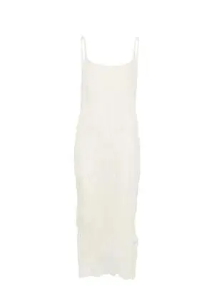 RÓHE Textured Square-neck Dress - Neutrals