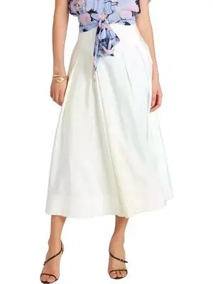 TEMPERLEY LONDON Elodie Pleated Midi Skirt - Neutrals