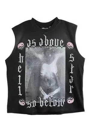 HELLSTAR Graphic Print Sleeveless T-shirt - Black