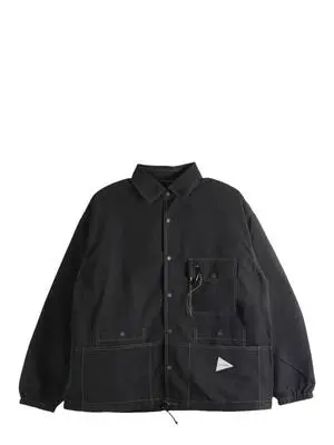 AND WANDER Contrast-stitch Pocket-detail Jacket - Black
