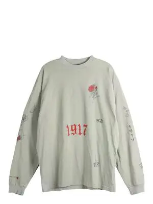 Balenciaga Graphic-print Long-sleeve T-shirt - Grey