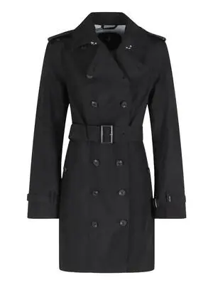 SAVE THE DUCK Double-Breasted Belted Coat Black