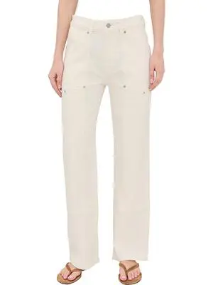 Warp + Weft Utility Straight Jeans - Ecru