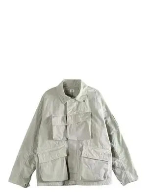 C.P. COMPANY Twill Zip Lens Jacket - Neutrals