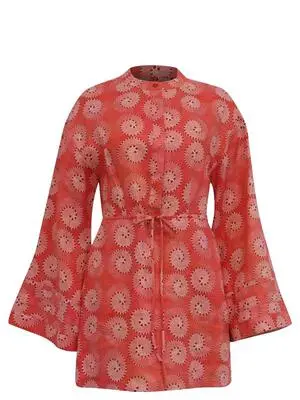 Staud Karlee Swirl-print Mini Dress - Red