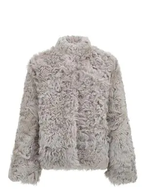 Source Unknown Shearling Wool Jacket Grey