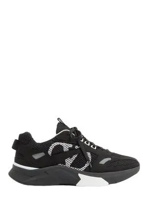 Valentino Garavani Demivee Trainer In Mesh And Suede - Black/grey