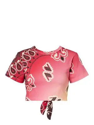 Attico Printed Cotton Crop Top - Multicoloured