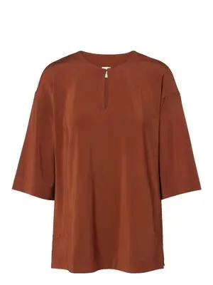Max Mara Giglio Keyhole Top - Brown