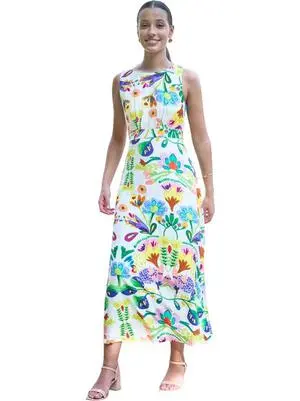 YUMI Yumi Cotton Abstract Print Maxi Dress Multi