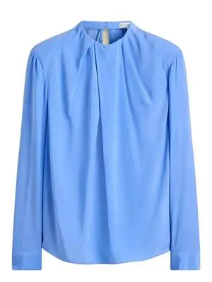 Scanlan Theodore Silk Pleated Neck Blouse - Topaz