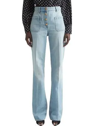 Valentino Garavani High-waist Straight-leg Jeans - Denim