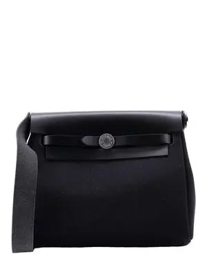 Hermès Herbag Zip Toile And Leather 20 Black