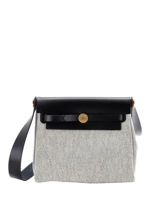 Hermès Herbag Zip Toile And Leather 20 Black