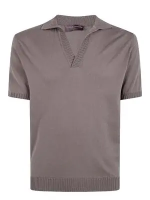 FILIPPO DE LAURENTIIS Short Sleeves "skipper" Polo Shirt - Gray
