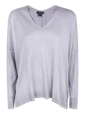 Avant Toi Oversized V-neck Pullover - Gray