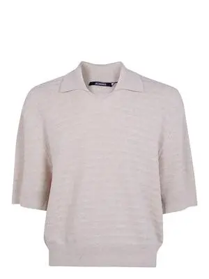 JACQUEMUS Le Polo Maille Chevron Polo Neck Sweater