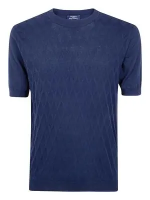 BARBA NAPOLI Embroidered Round Neck Sweater - Blue