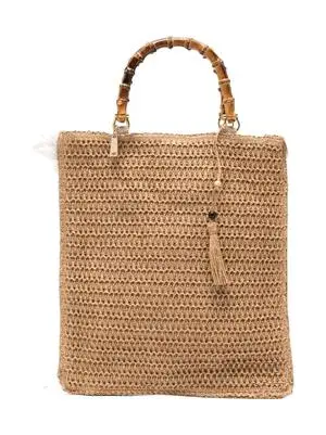 LA MILANESA ZARAH Fringe And Knit Shoulder Bag