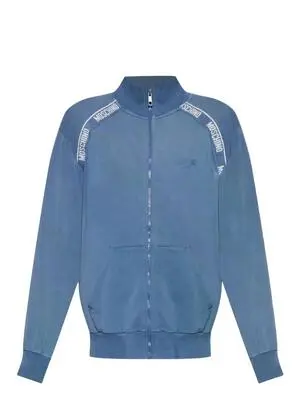 Moschino Logo-tape Zip-up Sweater - Blue