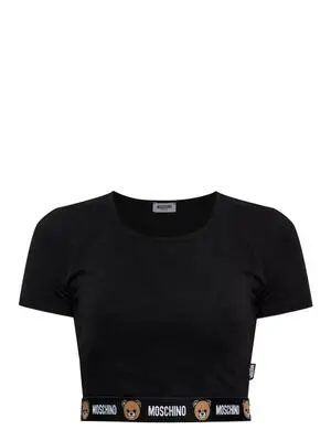 Moschino Logo Cropped T-shirt - Black