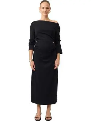 PORTIER Aura Midi Dress - Black