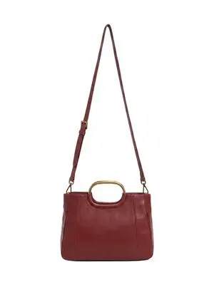 TWINSET Leather Handbag With Metallic Handle - Brown