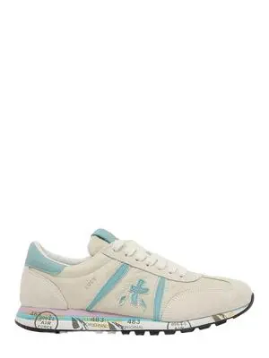 Premiata Lucyd Nylon And Suede Low Top Sneakers - White