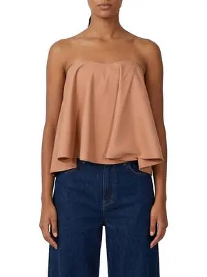 TWINSET Wool Blend Off-the-shoulder Top - Coffee