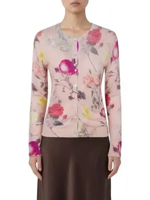 IN BED WITH YOU Floral Print Button-up Cardigan - Pink