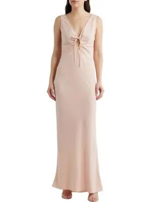 Black Halo Reese Low Back Gown - Mango