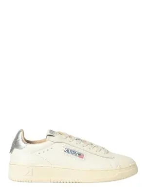 AUTRY Autry Leather Sneakers With Metallic Heel Detail Silver
