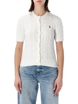 Polo Ralph Lauren Cable Knit Short Sleeve Cardigan - White