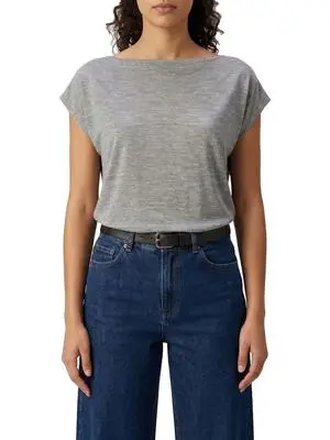 Patrizia Pepe Knit Bodysuit With Flower Appliqu - Grey