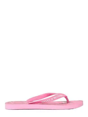 Versace Versace Jeans Couture Rubber Flip Flops With Printed Logo Pink
