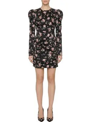 Dolce & Gabbana Floral Print Silk Mini Dress - Pink