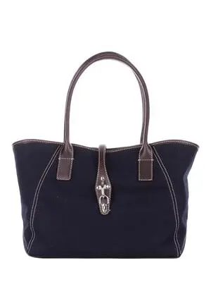 FAY Medium Shoulder Bag In Canvas And Leather - Blue