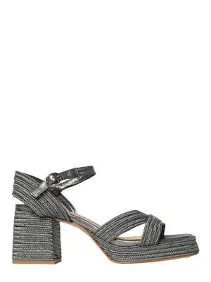 CastaÑer Strappy Platform Heeled Sandals - Grey