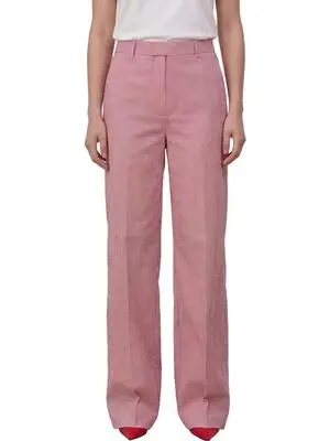 ARMARIUM Striped Cotton Wide-leg Trousers - Red