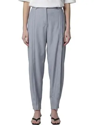 THELATEST Viscose Blend Straight Trousers - Grey