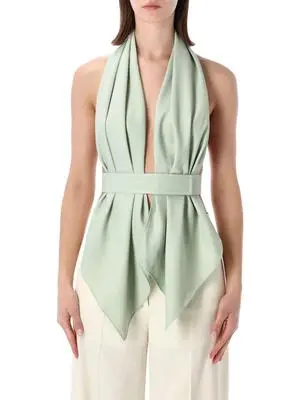 Alberta Ferretti Halter Neck Top - Green