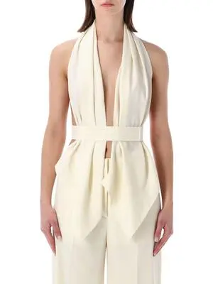 Alberta Ferretti Halter Neck Top - White