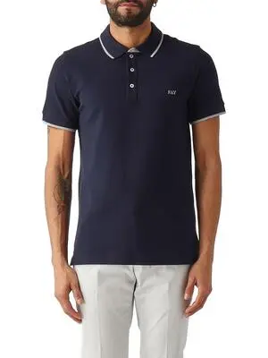 FAY Basic Cotton Polo Shirt - Navy