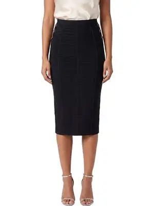 Elisabetta Franchi Midi Stretch Jersey Pencil Skirt - Black