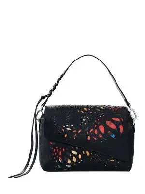 Desigual Butterfly Cutout Faux Leather Shoulder Bag - Black