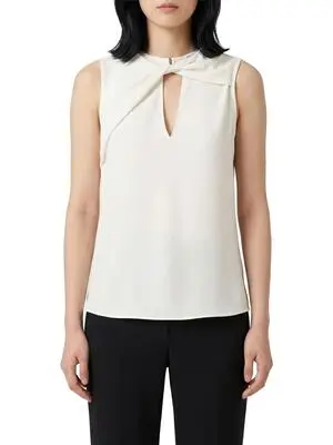 Patrizia Pepe Sleeveless Top With Keyhole Detail - White