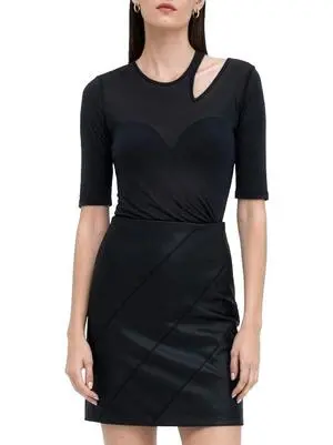 MARCELLA Taia Asymmetric Cutout Top - Black