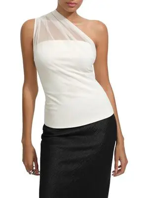 MARCELLA Azur Asymmetric Sleeveless Top - Off-white