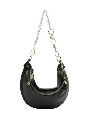 AREZZO Leather Crossbody Bag With Chain Strap Black