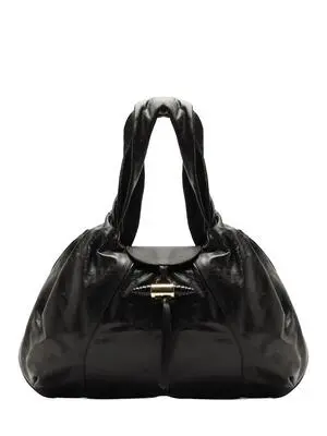 AREZZO Large Rita Leather Hobo Bag - Black
